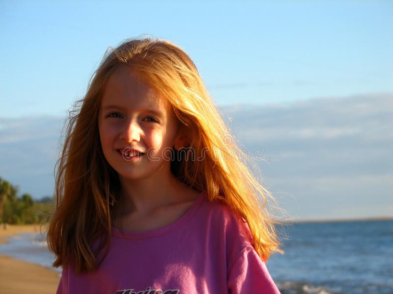 Cute Beach Girl Under Umbrella Stock Photo - Image of fitness ...