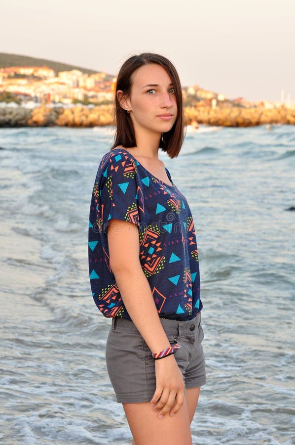 Girl on the beach stock photo. Image of beach, beautiful - 33040676