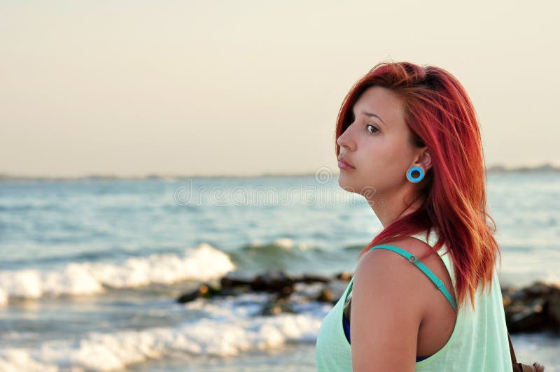 Girl on the beach stock image. Image of beauty, beach - 33040665