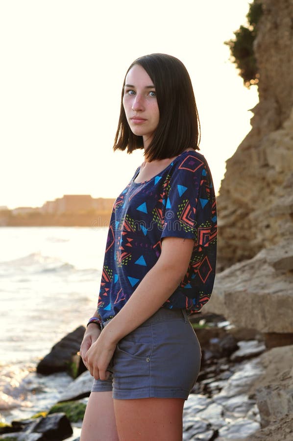 Girl on the beach stock photo. Image of young, beach - 33040684