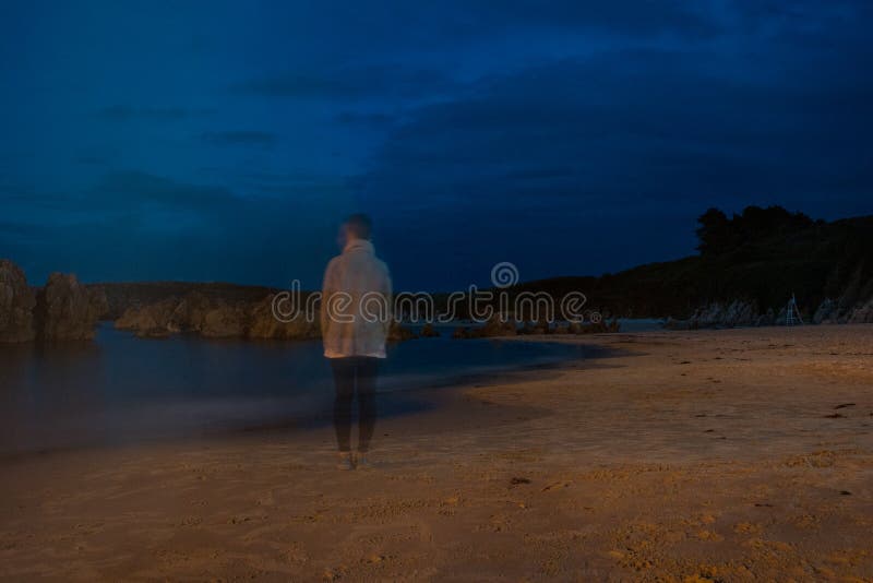 Girl on the Beach, Ghost Effect Stock Photo - Image of beach, landscape ...