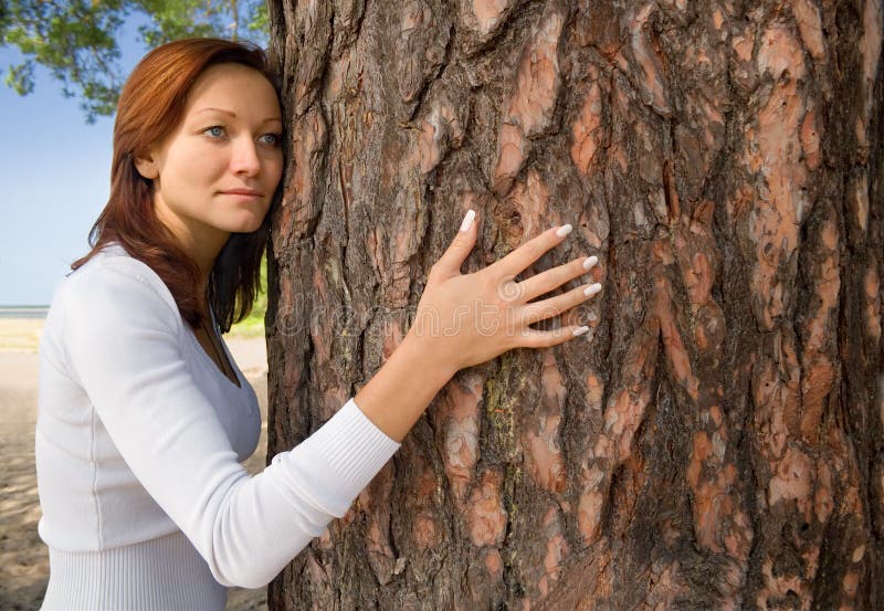 Girl on a Beach in a Shadow of a Tree-1 Stock Photo - Image of rest ...