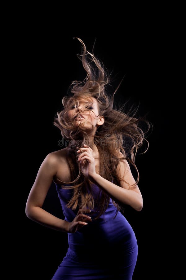 Long hair and wind stock photo. Image of brunette, seductive - 13259598