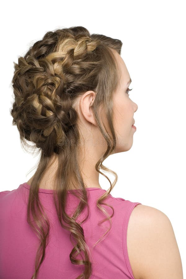 Girl with creative hair-do stock image. Image of braid - 18871479