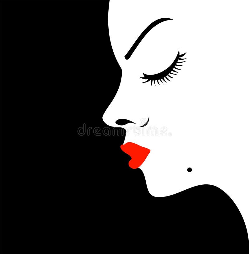 Girl with a beauty spot stock vector. Illustration of face - 68979289