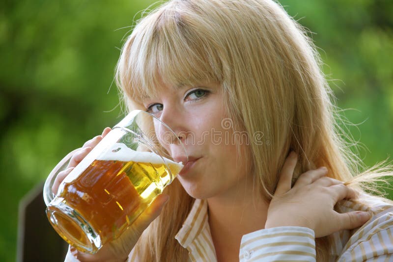 Girl with beer stock image. Image of alcohol, drink, glass - 5274773