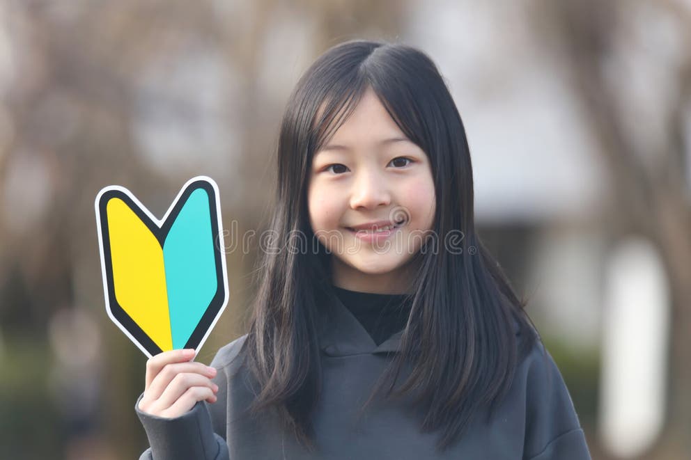 A Girl with a Beginner S Mark Stock Photo - Image of plain, pretty ...