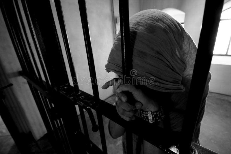 Girl behind bars stock photo. Image of punishment, costume - 26167868