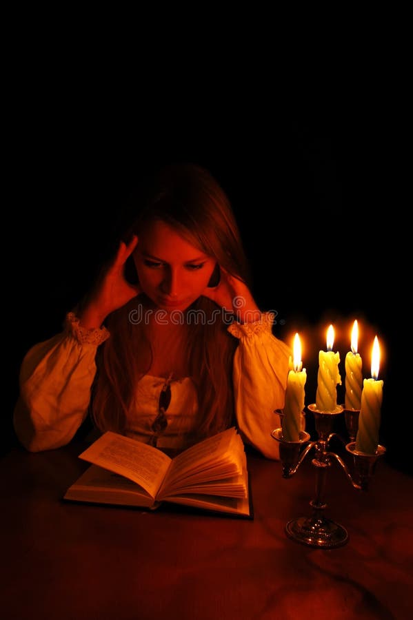 Sad Girl With Candle Light