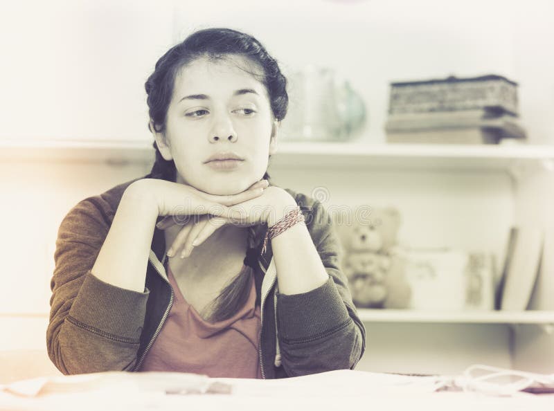 Girl being sad stock photo. Image of home, despair, depression - 94424478