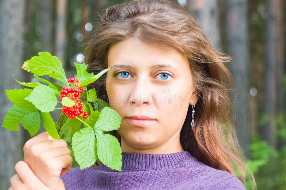 The girl with berries stock photo. Image of beautiful - 10929316