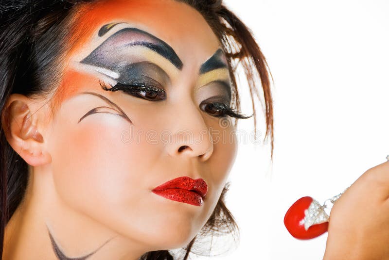 Girl with berry toy stock photo. Image of brown, model - 11250816