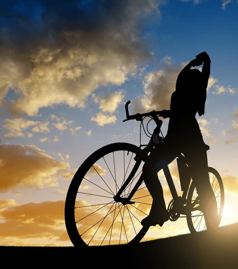 Girl on a bicycle stock photo. Image of cycling, biking - 65640796