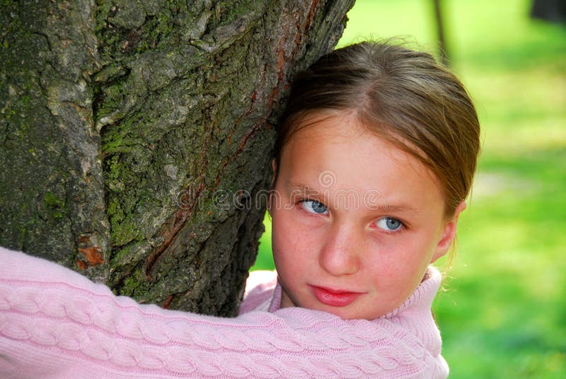 Girl and big tree stock photo. Image of ecology, outdoors - 790952