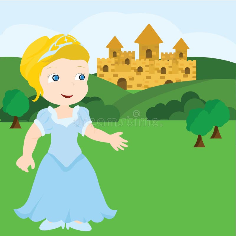 Girl with birthday cake stock illustration. Illustration of fairy ...