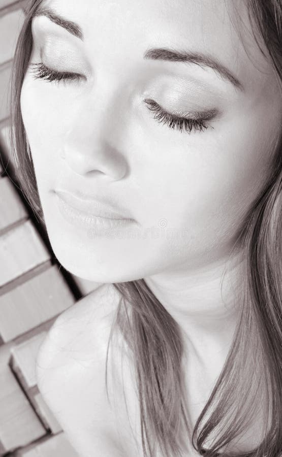 The girl blindly stock photo. Image of skin, lingerie, female - 400052