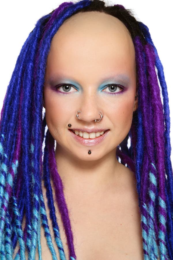 Girl with blue dreads stock image. Image of gothic, hairstyle - 12122197