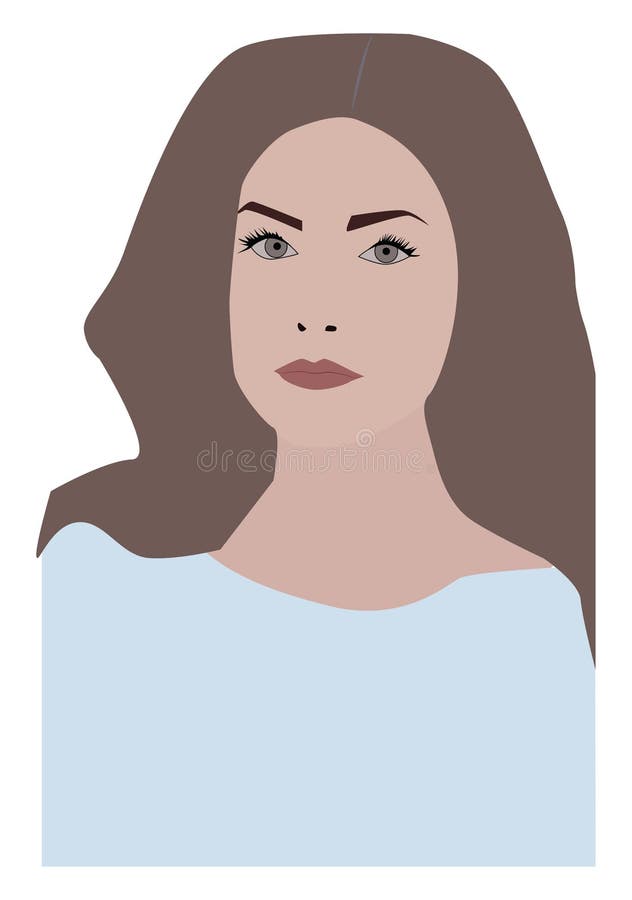 Girl in Blue, Illustration, Vector Stock Vector - Illustration of ...