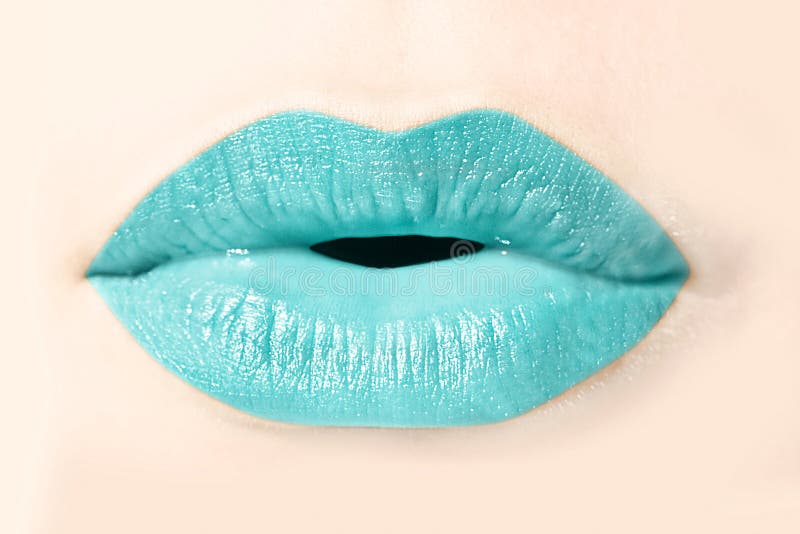 Lips with blue rose stock photo. Image of makeup, body - 32432670
