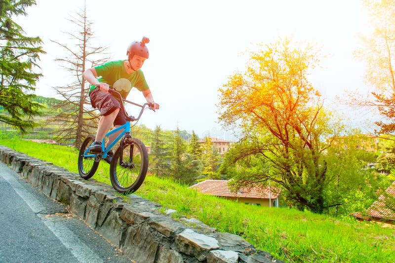 Girl BMX bike stock image. Image of sport, urban, young - 70485151