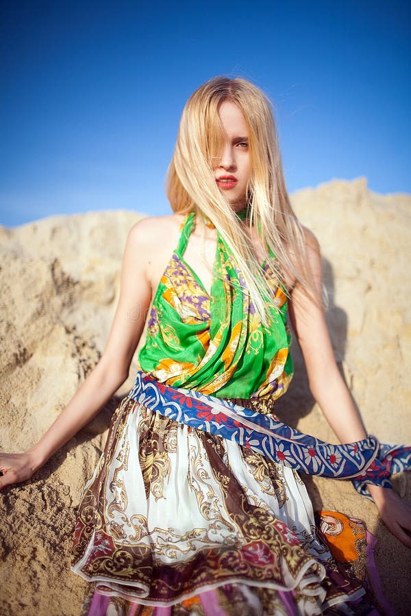 Girl in boho chic dress stock photo. Image of travel - 110185232