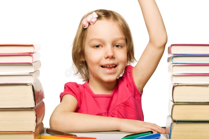 Girl with book stock image. Image of learn, alone, childhood - 19201169