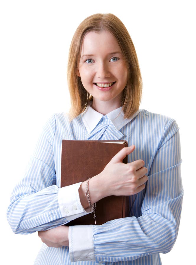 Girl with a book stock image. Image of manager, note - 25872017