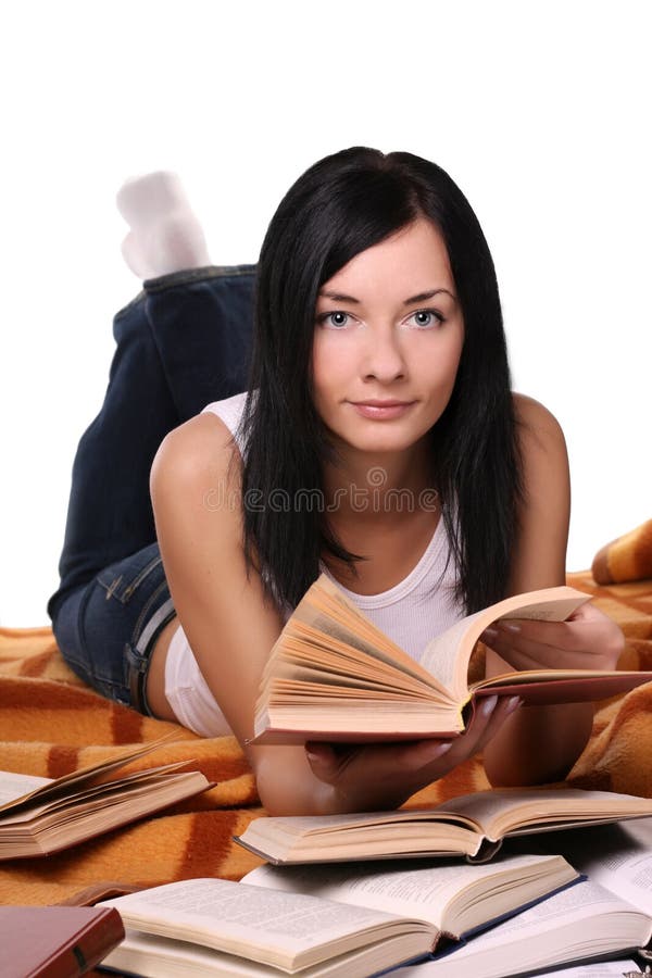 Girl and book stock photo. Image of graduate, secondary - 5515774