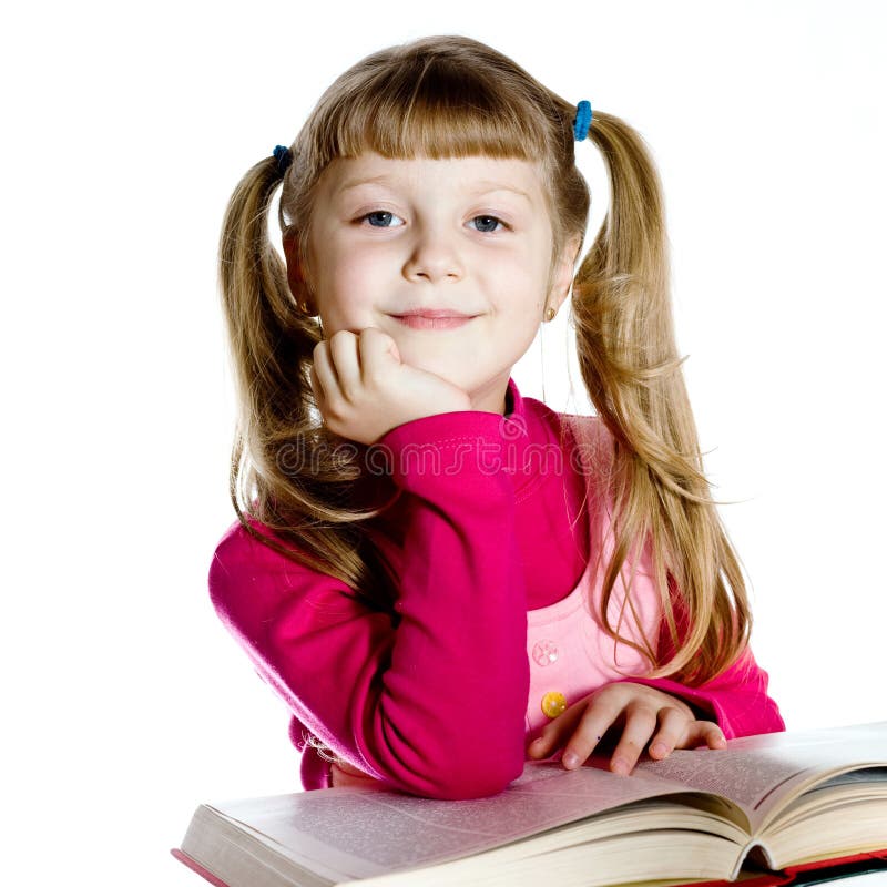 Girl with book stock photo. Image of cute, person, learning - 7674788