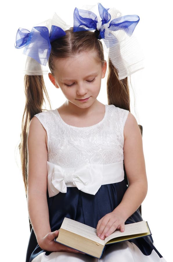 Girl with book stock photo. Image of cute, isolated, portrait - 63063082