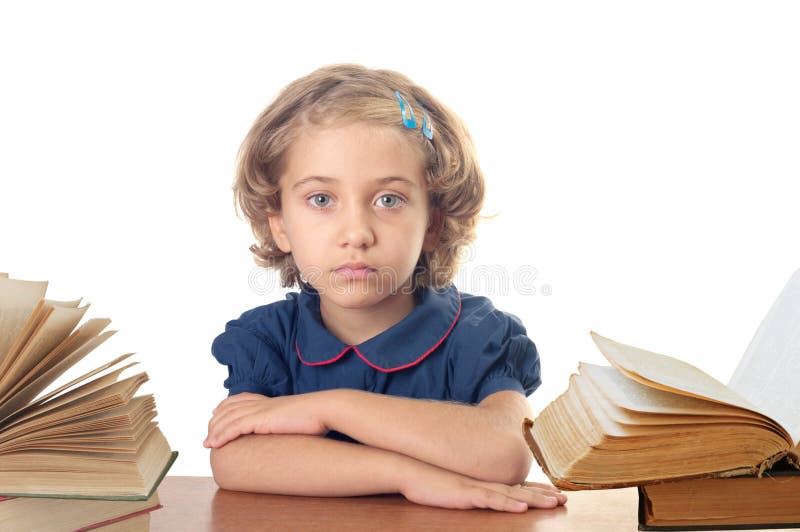 Girl with the book stock photo. Image of homework, leisure - 71165624