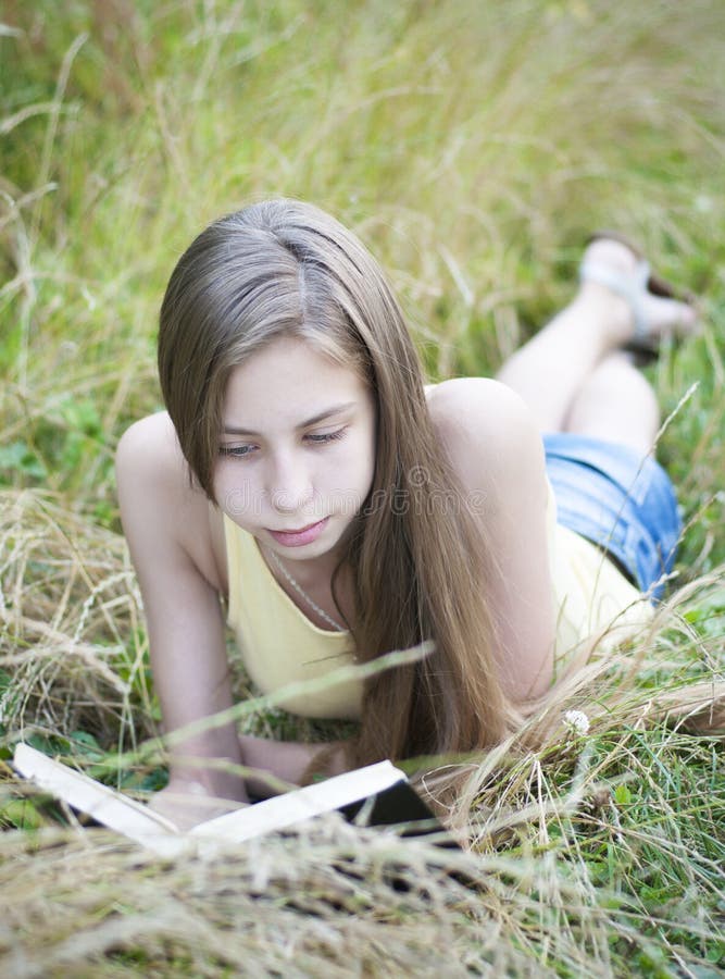 Girl with a book stock photo. Image of cute, hand, beauty - 43229644