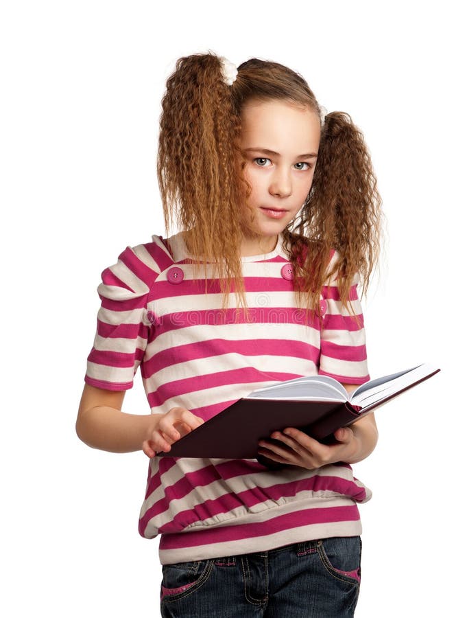 Girl with book stock photo. Image of girl, book, learning - 38181622