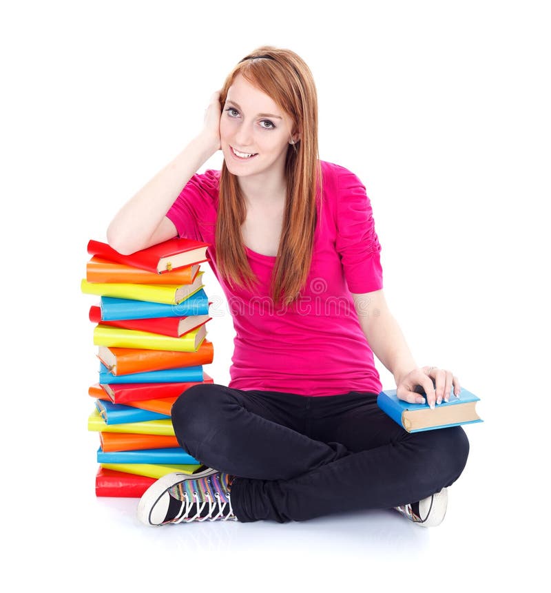 Girl with books stock image. Image of knowledge, school - 22367287