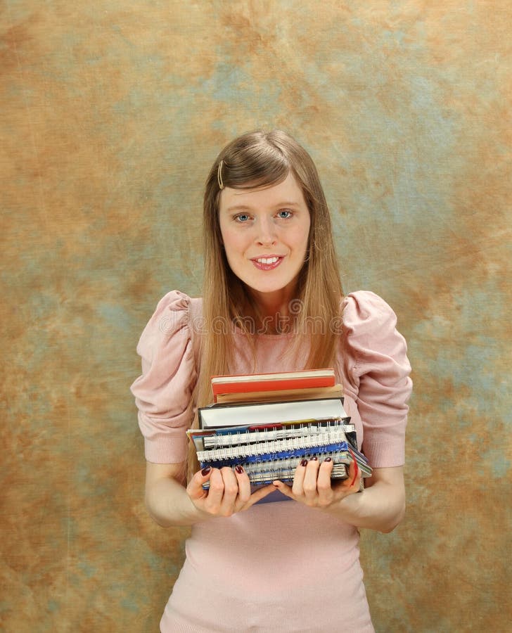 Girl with books stock image. Image of blonde, smiling - 22419687
