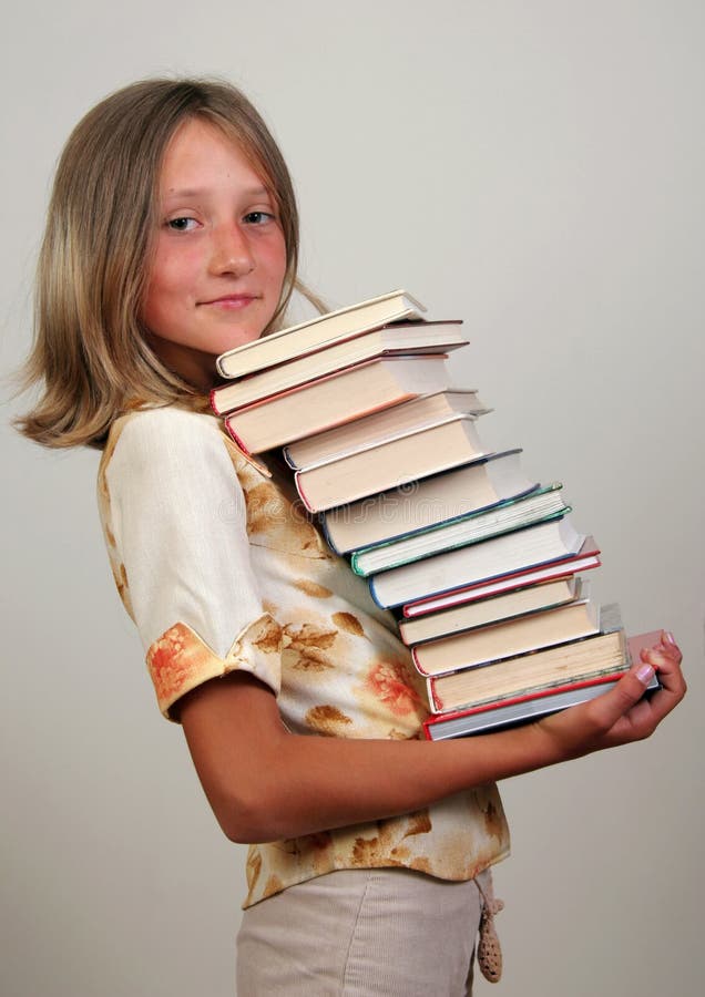 Girl with books stock photo. Image of infant, daughter - 2907586