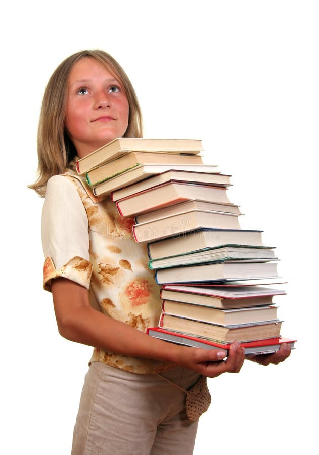 Girl with books stock photo. Image of blond, isolated - 2907590
