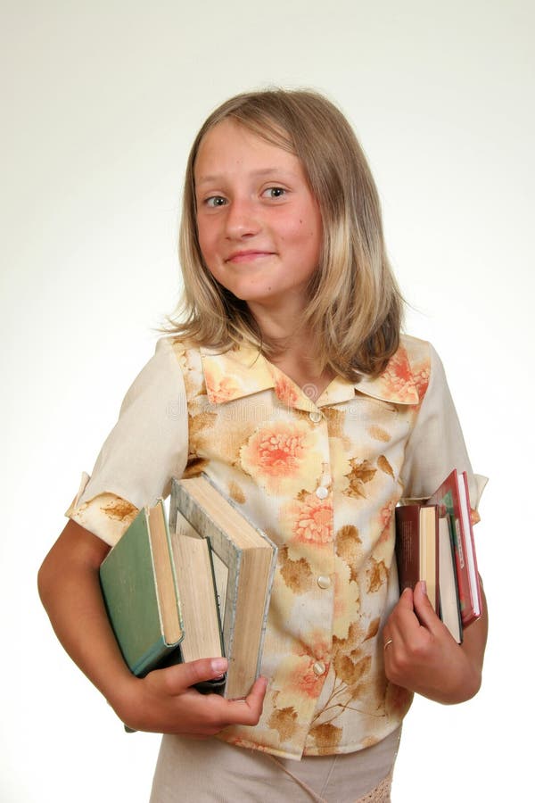 Girl with books stock photo. Image of infant, daughter - 2907586