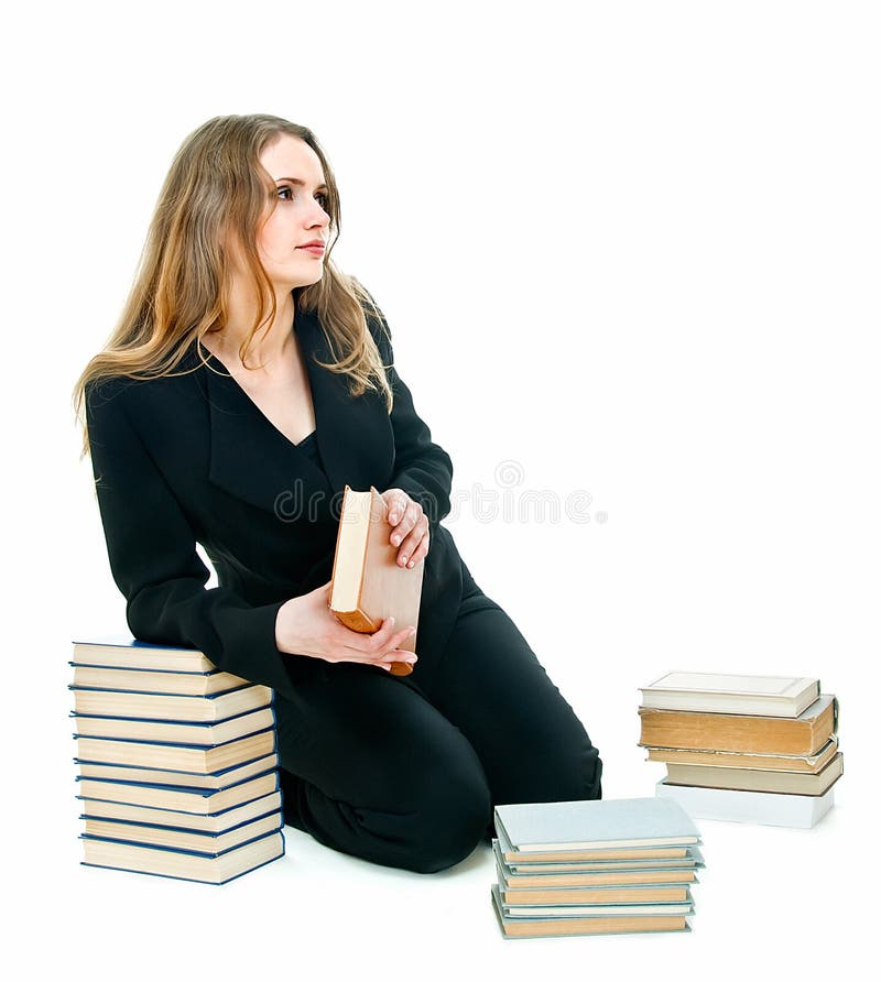 Girl and books stock image. Image of girl, library, model - 29468277