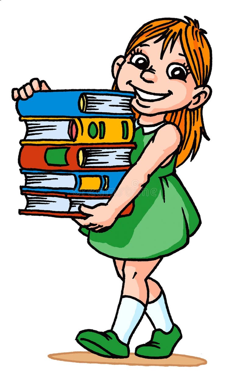 Girl Holding Books Stock Illustrations – 3,377 Girl Holding Books Stock ...