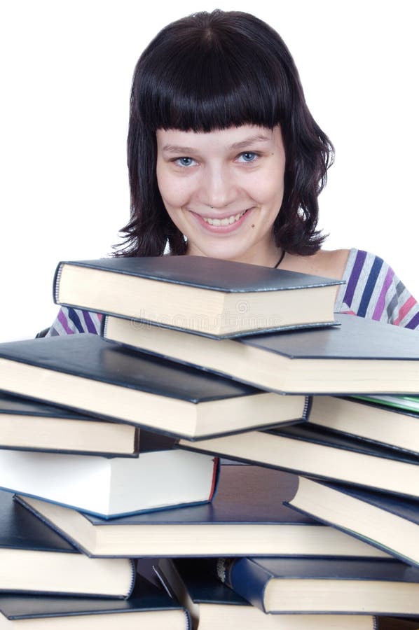 Girl and books stock image. Image of education, college - 3792445