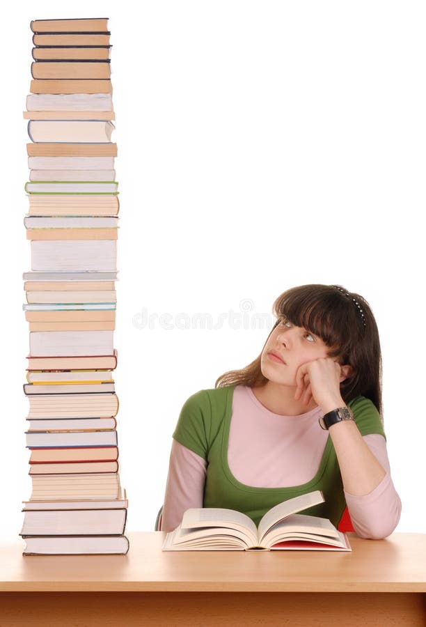 Girl and Books stock image. Image of educational, education - 4536679