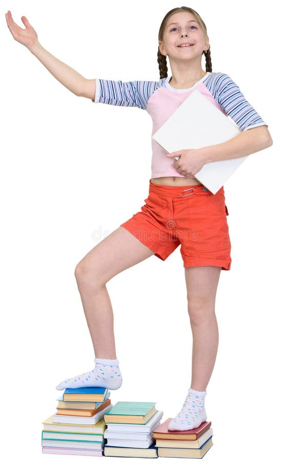 Girl and books stock image. Image of kiddy, beautiful - 9109047