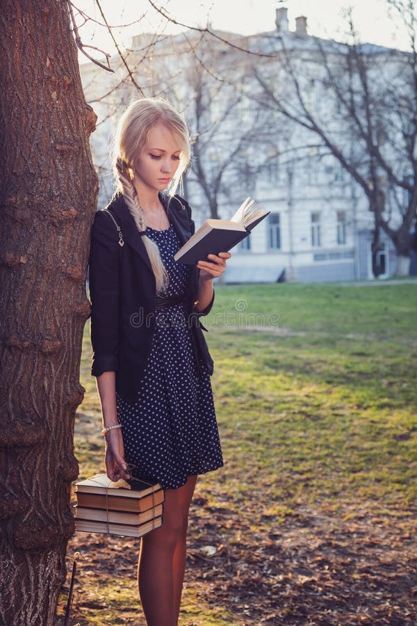 Girl with books stock photo. Image of elegant, female - 40009226
