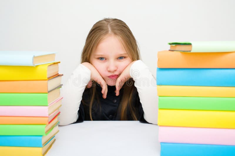 Girl with books stock image. Image of childhood, elementary - 30909639