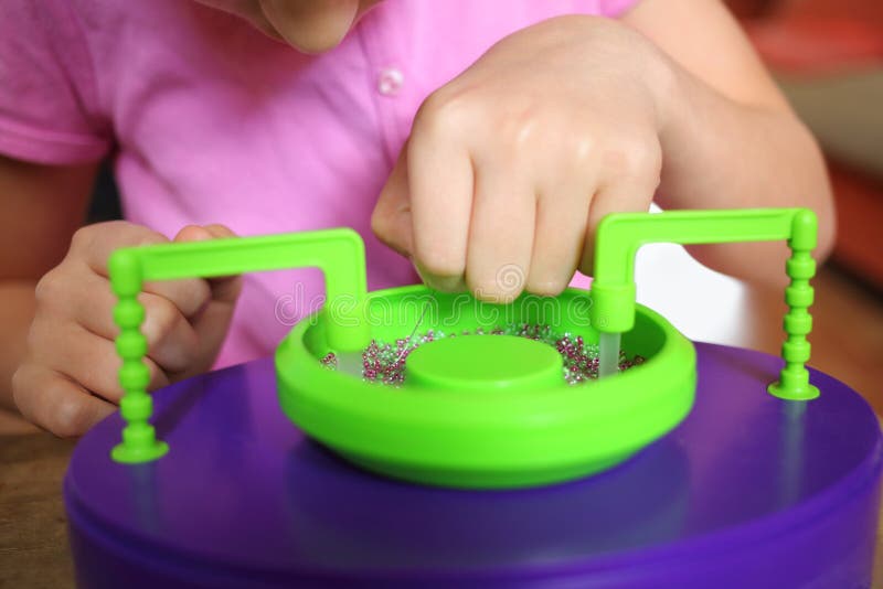 Girl Bowing Head Collects Shallow Stock Image - Image of fine ...