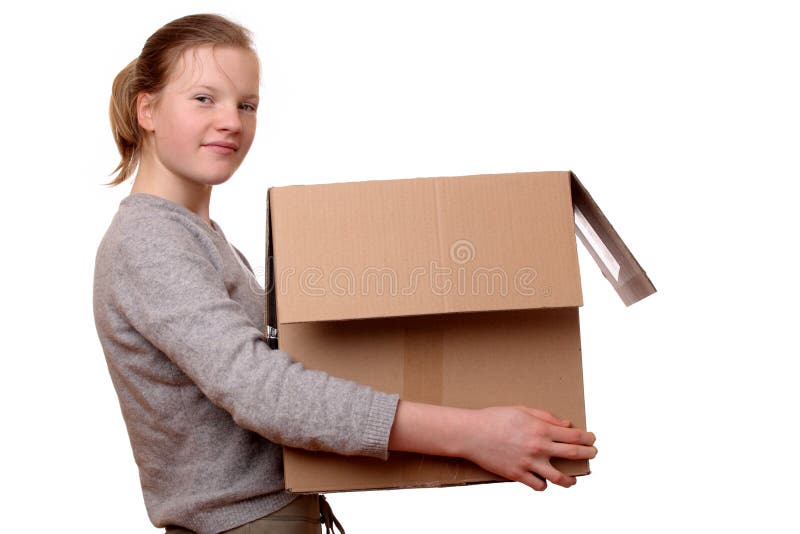Moving stock photo. Image of girls, moving, packing, white - 4402038