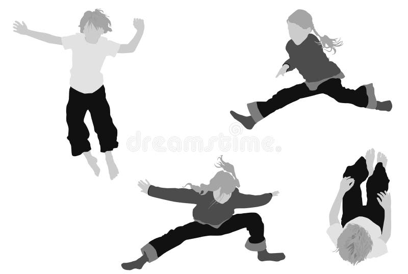 Jumping Shadows stock vector. Illustration of isolated - 2362535