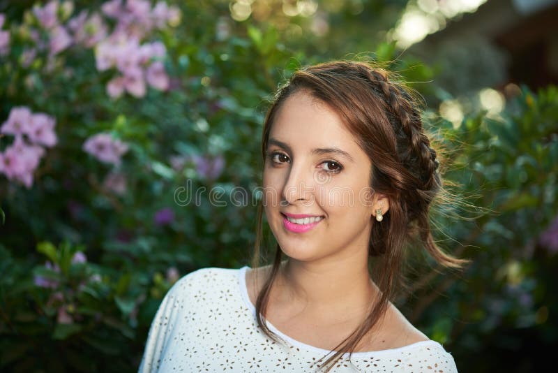 Girl with braid outdoor stock image. Image of braid, summer - 70255699