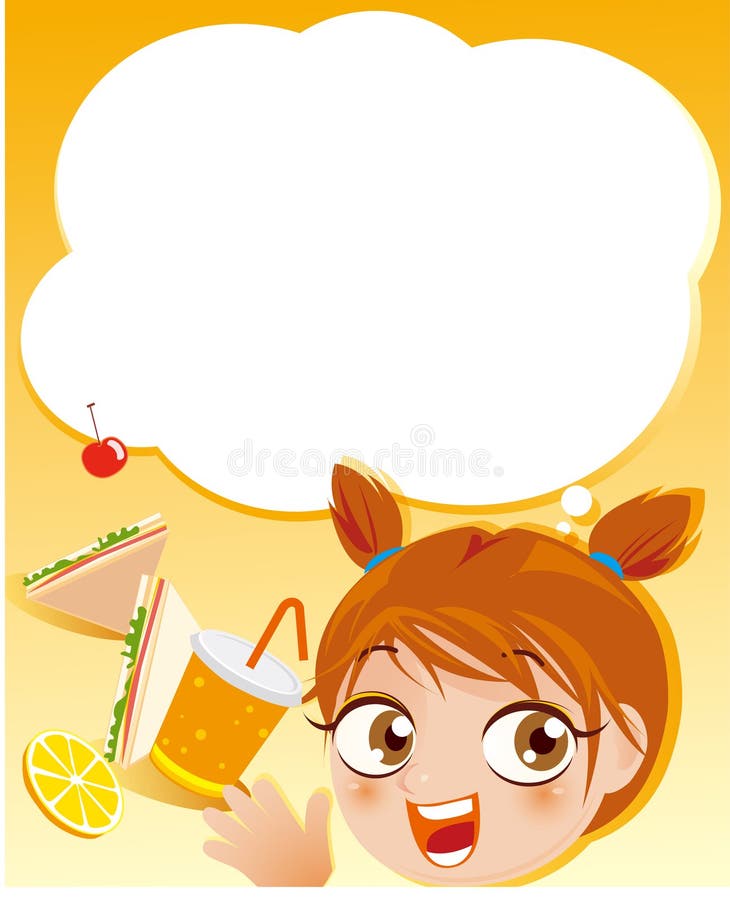 Girl and breakfast frame stock vector. Illustration of people - 19139010